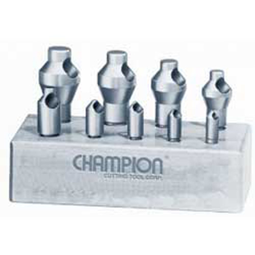 Champion Cutting CSK-SET-1 Zero Flute 82 Degree Countersink Set, 9 ...