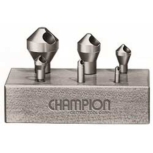 Champion Cutting CSK-SH-SET Hex Shank Zero Flute Countersink Set ...