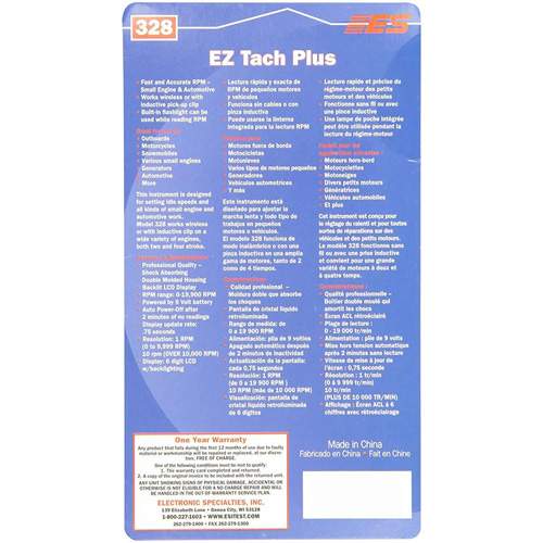 Electronic Specialties 328 Ez Tach +Plus Automotive Tachometer ...