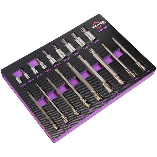Mayhew Tools 16066F 18 PC. Triple Square Master Socket Bit Set ...