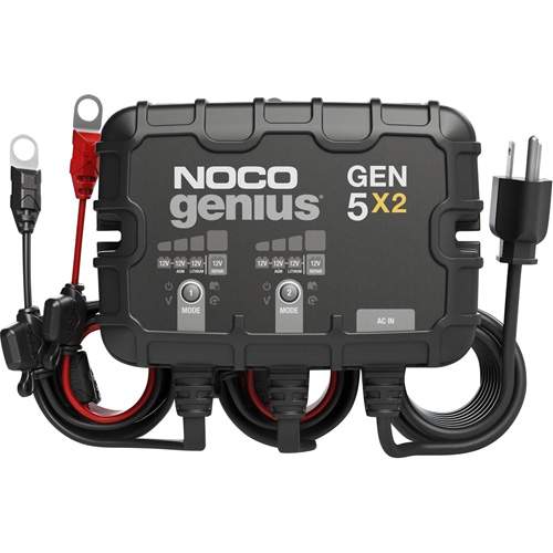 NOCO GEN5X2 2-Bank, 10-Amp On-Board Battery Charger, Battery Maintainer ...