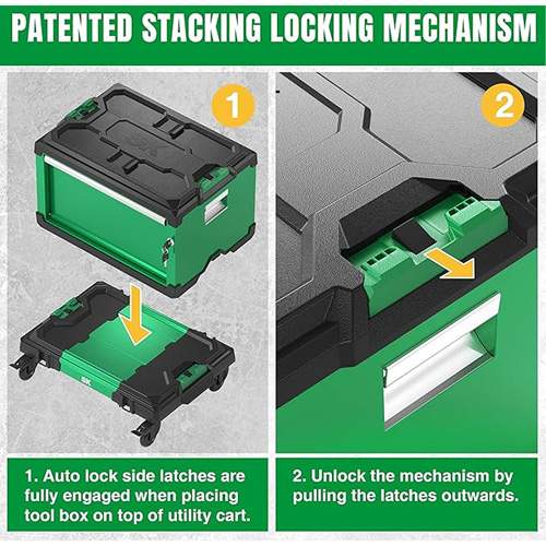 SK Tools SK03101 Modular Stackable Steel Storage Tool Box with 2 ...