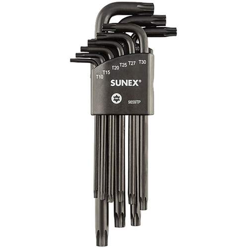 Sunex 9859TP 9-Piece Tamper-proof Torx Long Arm Magnetized Key Set ...