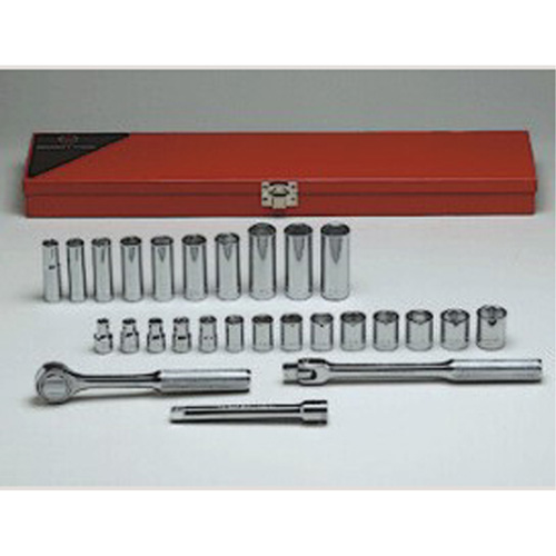 Wright Tool 377 3/8 Inch 6 Pt 27 Pc Standard/Deep Metric Socket Set ...