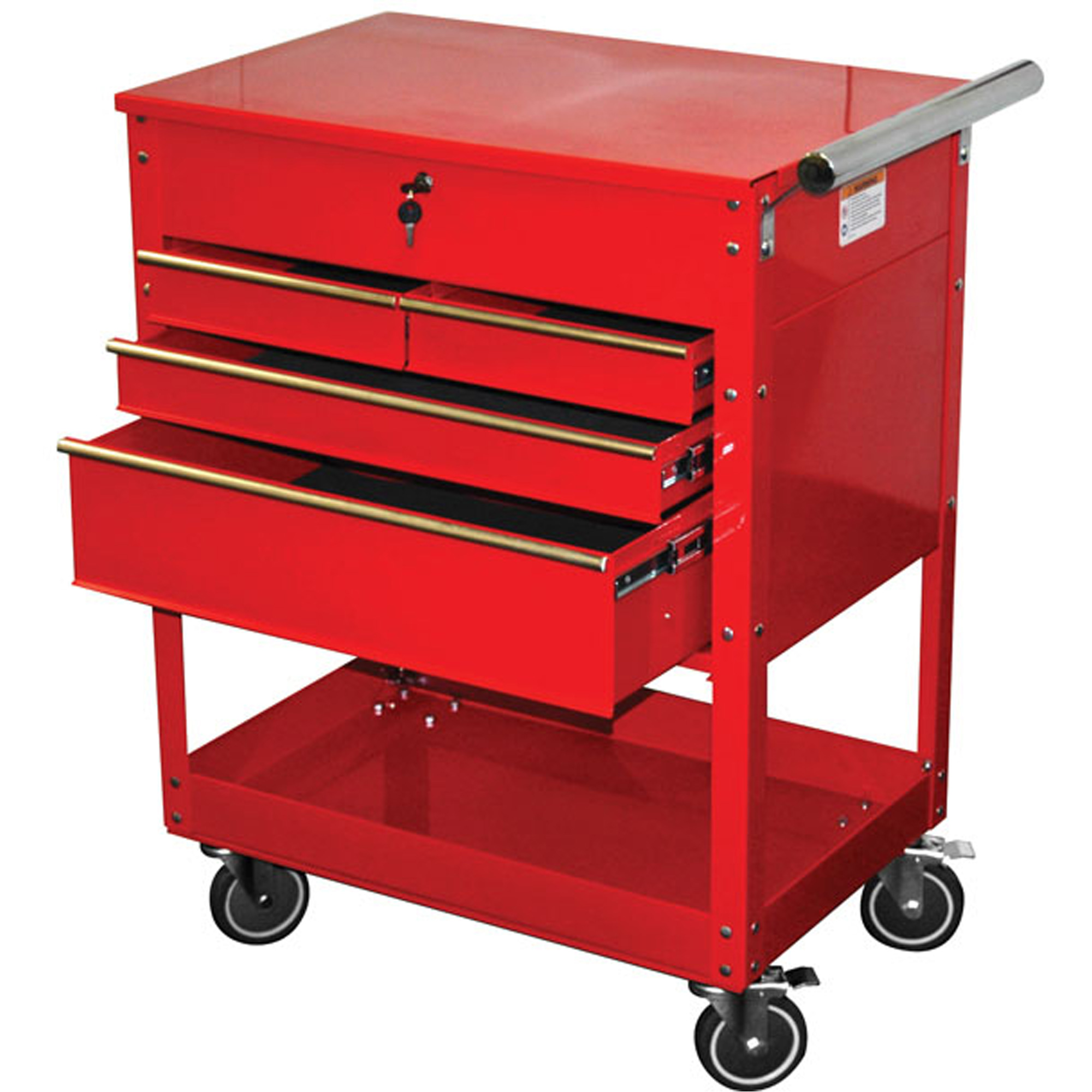 ATD 7045 Professional 4-Drawer Service Cart, Red | ToolDiscounter