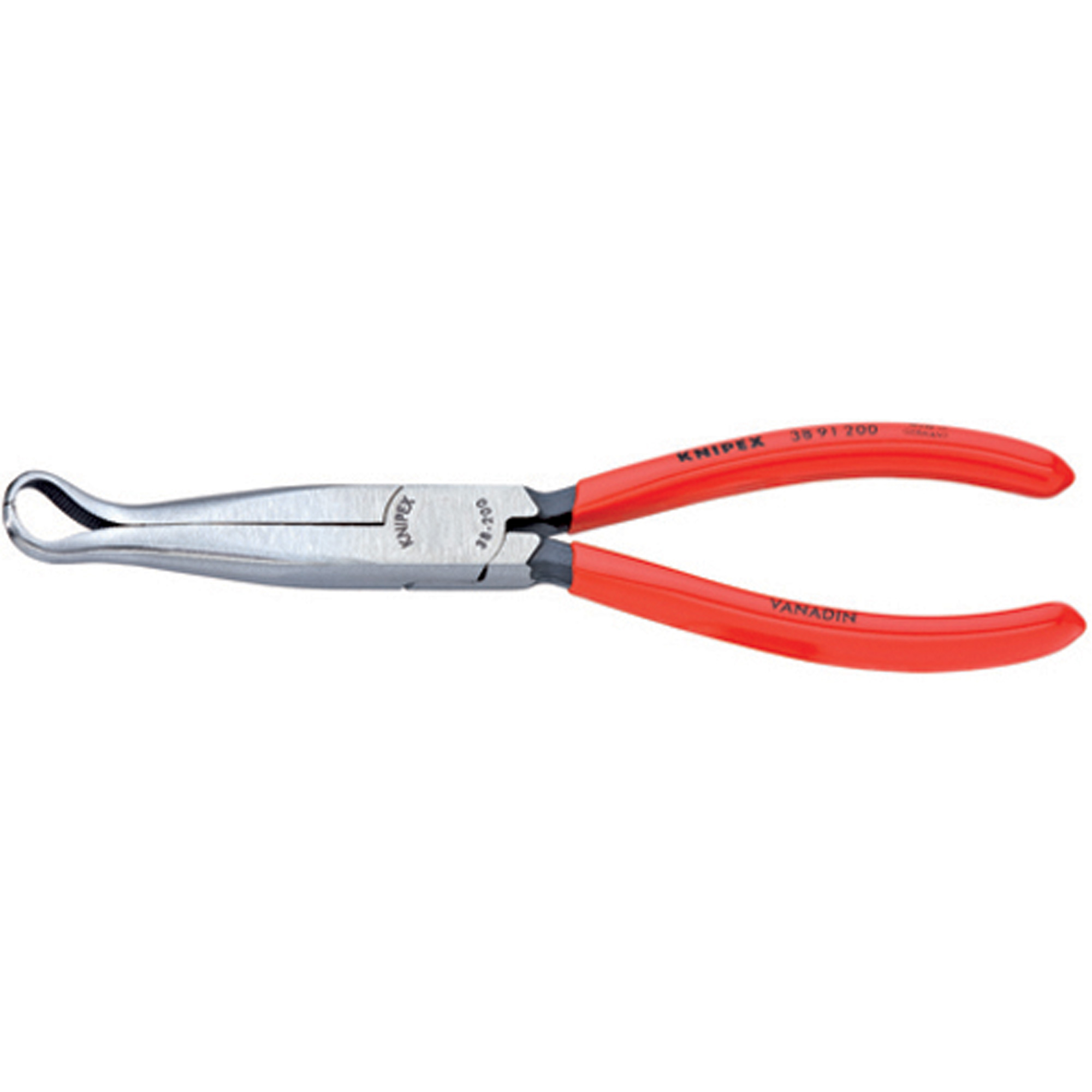 Knipex 3891200 8 IN ANGLED LONG NOSE PLIERS W/ 45 DEG BENT GRABBER JAWS ...